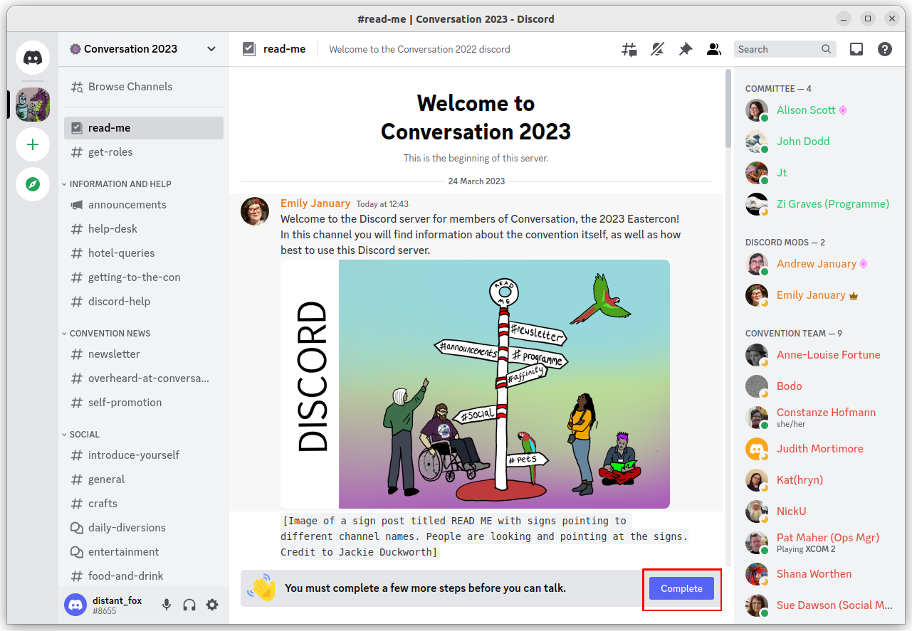 Discord Guide – Conversation 2023, the 2023 Eastercon